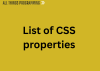 List of CSS Properties - All Things Programming